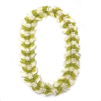 Green & White Butterfly Lei - Shaka Lei